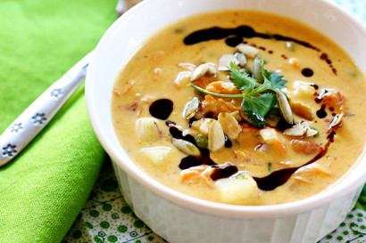 Looks Delicious! Pumpkin-Coconut Chowder with Shrimp | Tasty Kitchen Blog